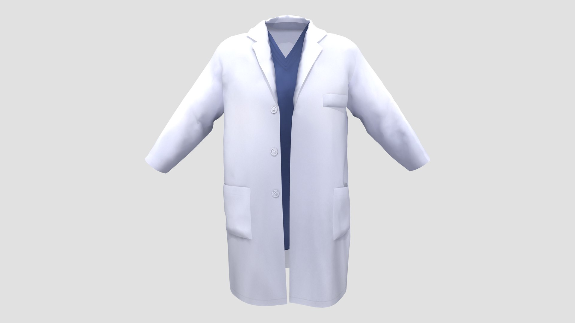 Mens Medical Scrub Top With Lab Coat Outfit 3D Model - TurboSquid 1916597