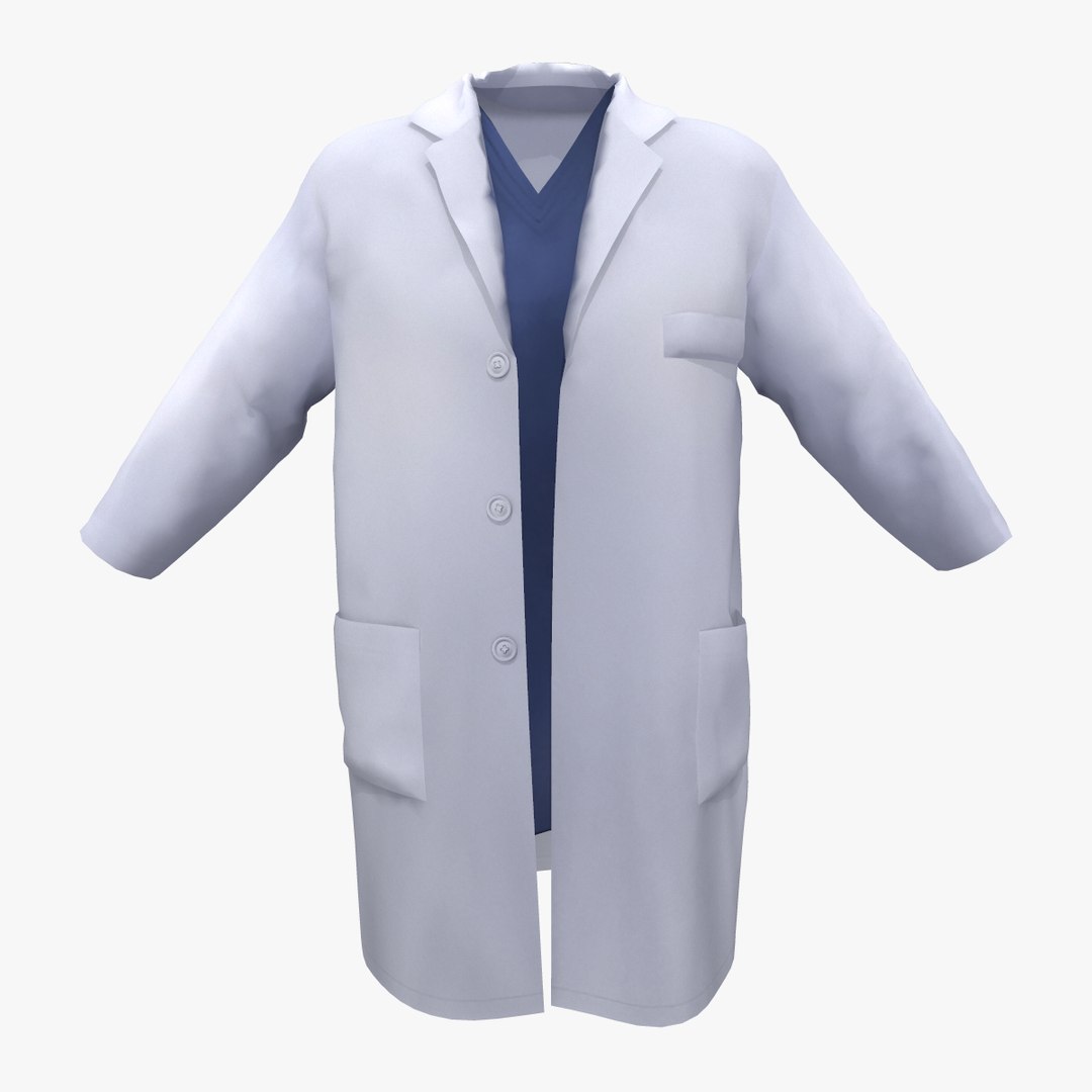 Mens Medical Scrub Top With Lab Coat Outfit 3D Model - TurboSquid 1916597