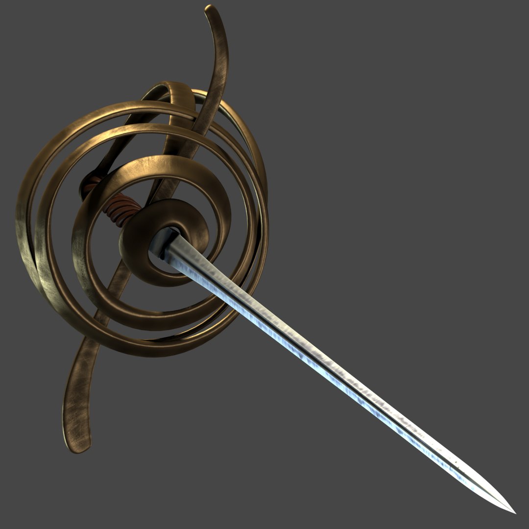 3d Model Sword Rapier Cartoon