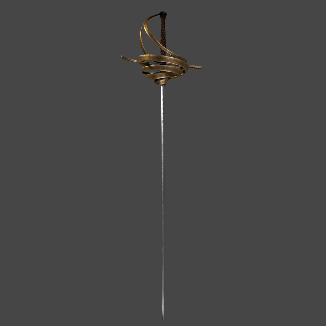 3d Model Sword Rapier Cartoon