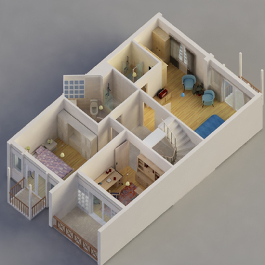 3d House Interior Model