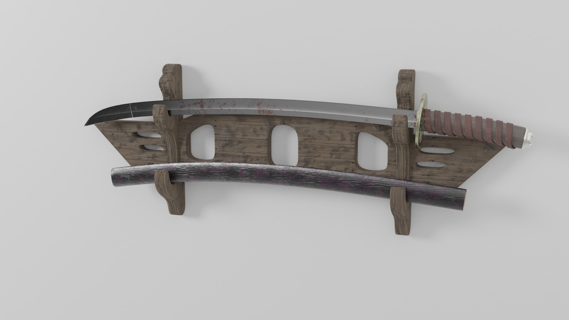 Rusted katana model - TurboSquid 1596202