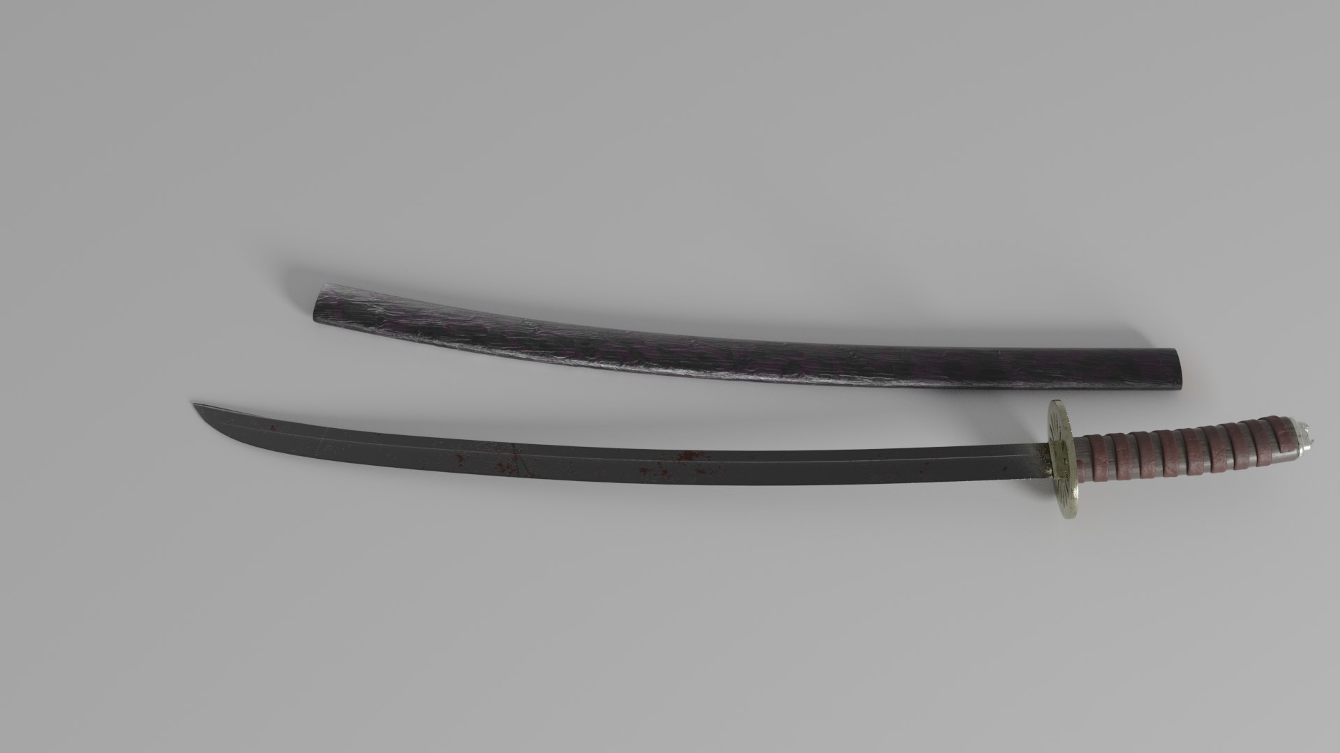 Rusted katana model - TurboSquid 1596202