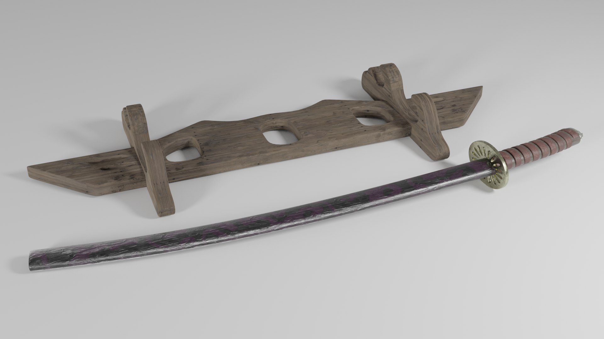 Rusted katana model - TurboSquid 1596202