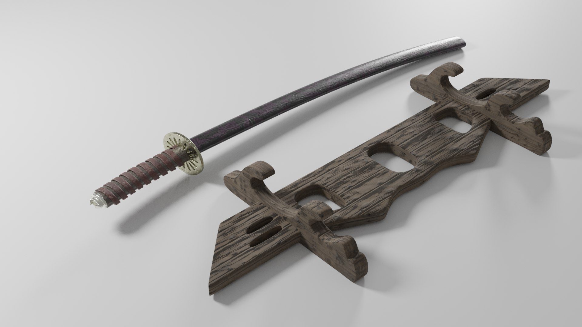 Rusted katana model - TurboSquid 1596202