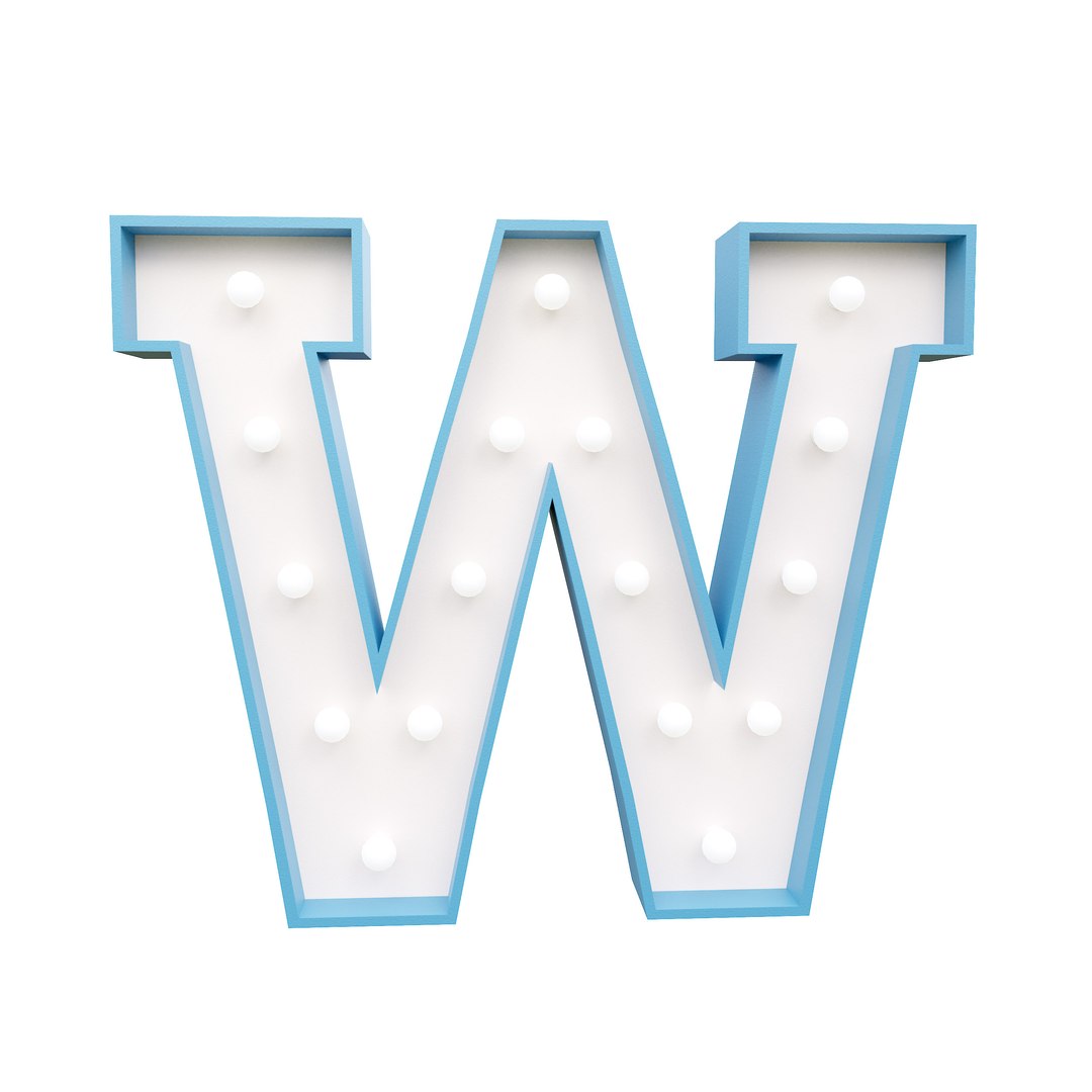 3D Marquee Letter W Glow Sign 3dmodel - TurboSquid 1975771