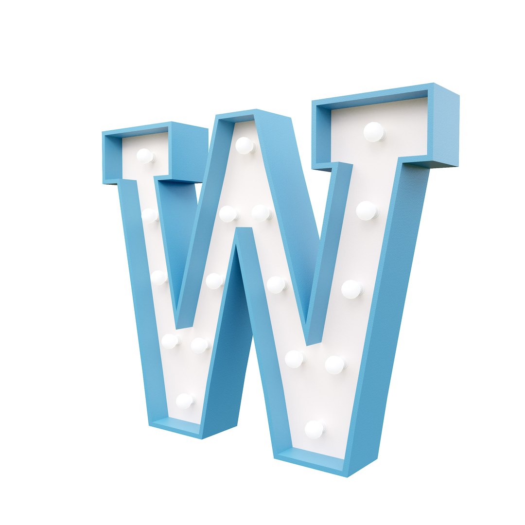 3D Marquee Letter W Glow Sign 3dmodel - TurboSquid 1975771