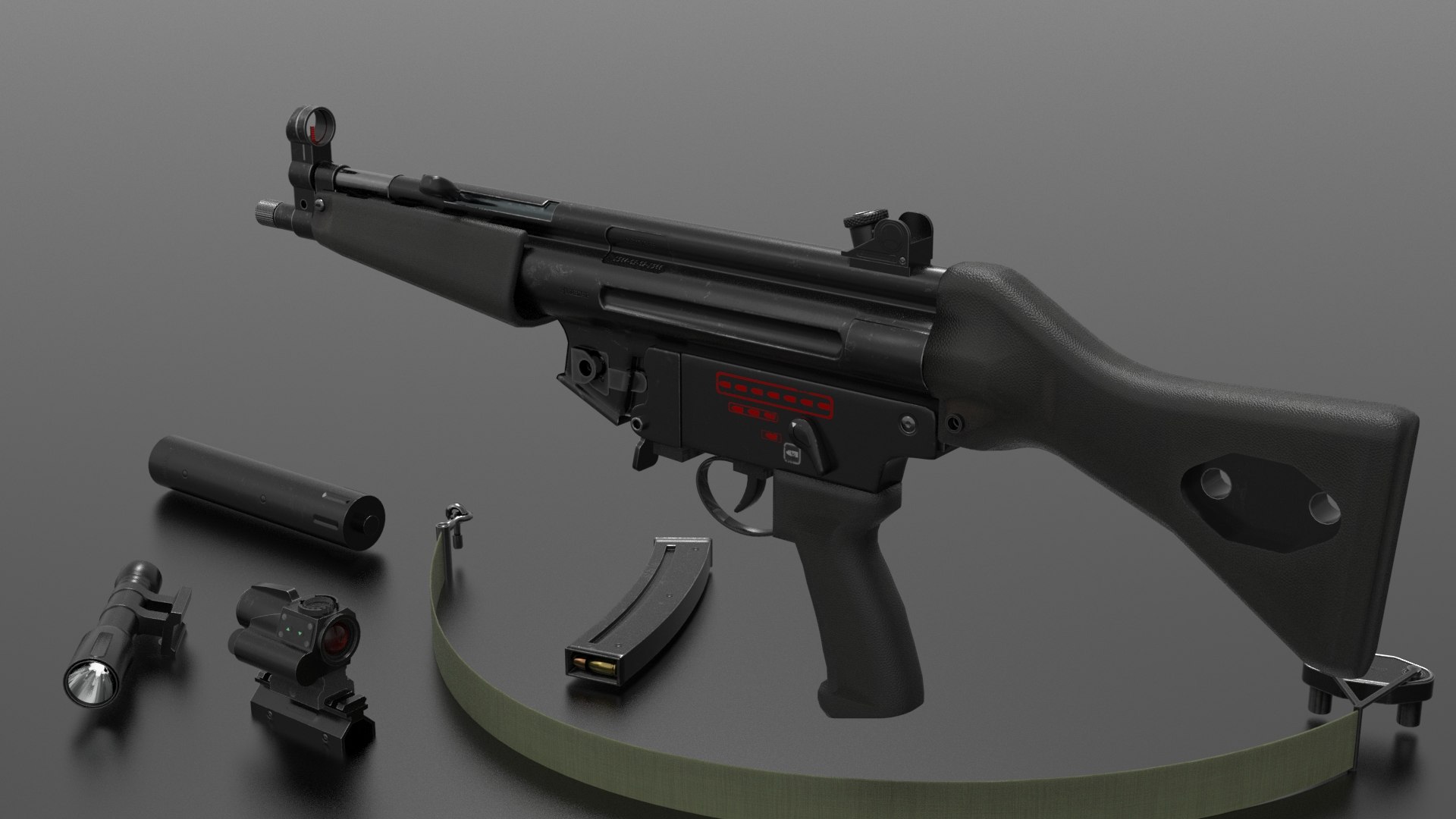 MP5 Submachine Gun Fps - Tps 3D Model - TurboSquid 2404030