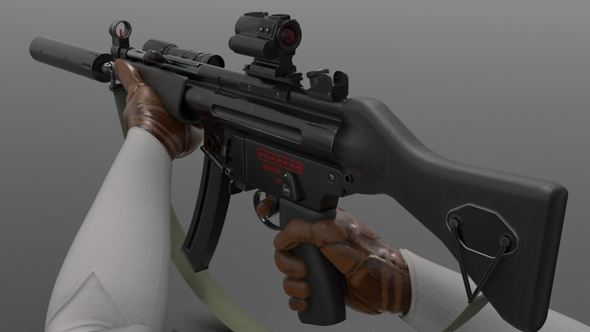 MP5 Submachine Gun Fps - Tps 3D Model - TurboSquid 2404030