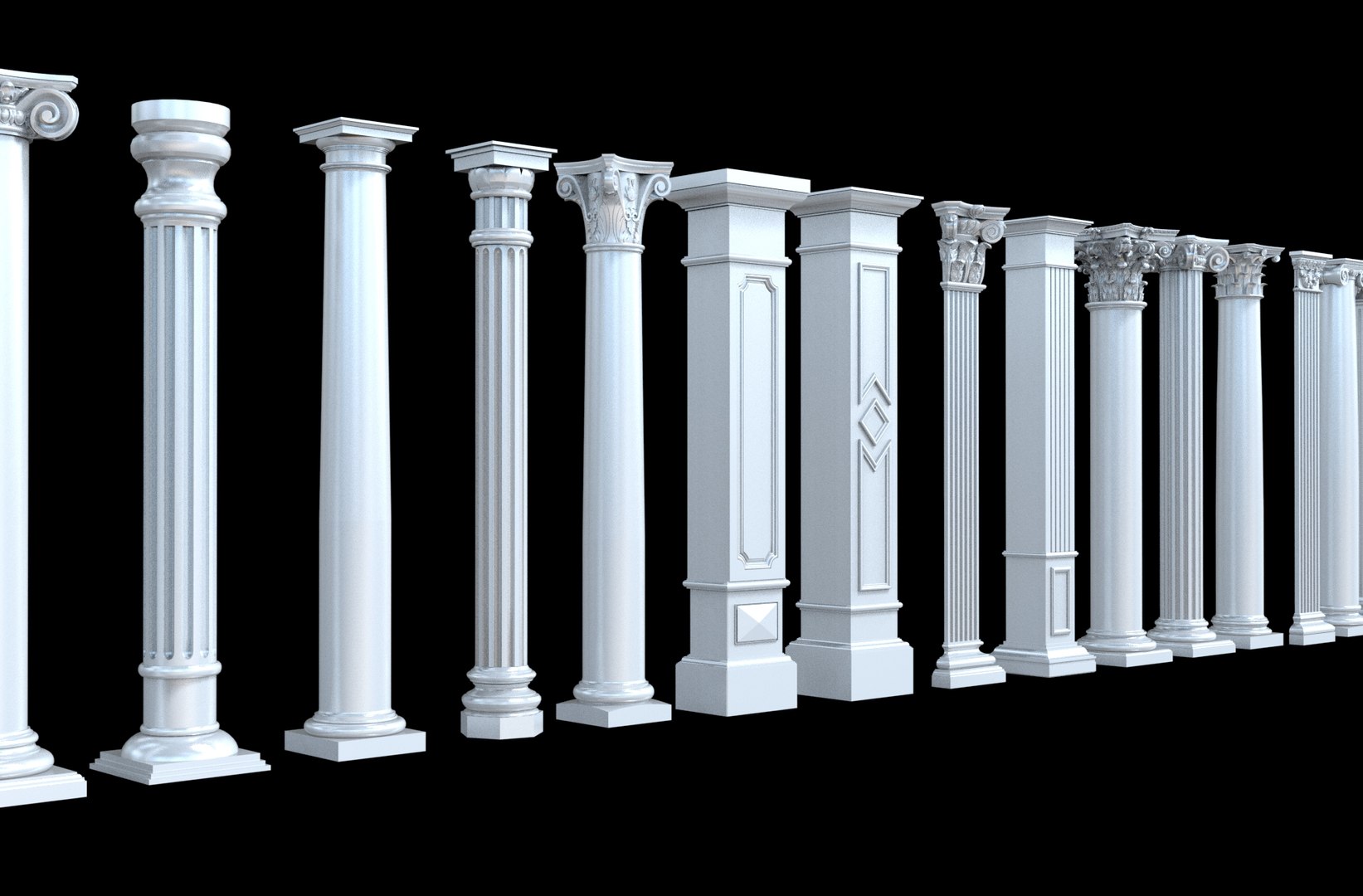 Classical Columns Pillar Decorate 3d Model 3D - TurboSquid 2130754