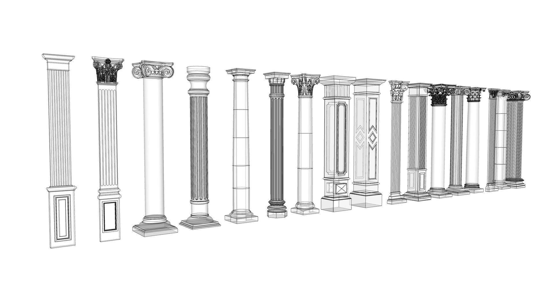 Classical Columns Pillar Decorate 3d Model 3D - TurboSquid 2130754