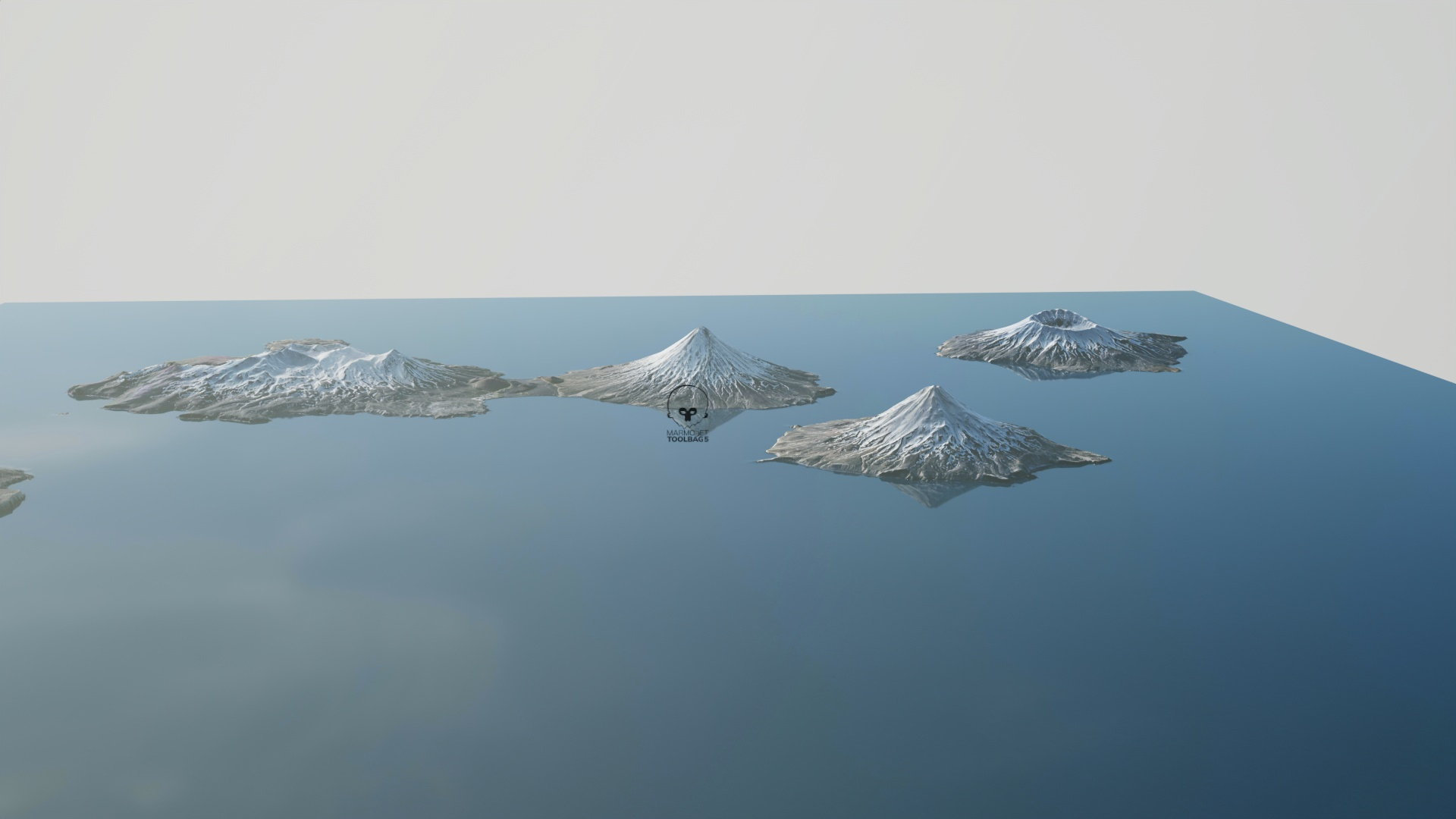 3D Aleutian Snowy Volcano Islands - TurboSquid 2458986