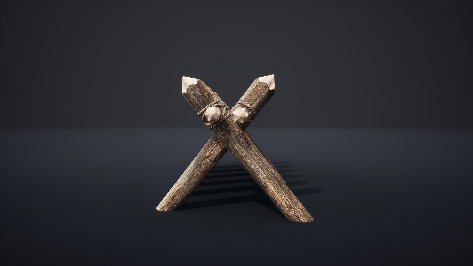 3D PALISADE BARRIER BARRICADE WALL DAM MEDIEVAL VILLAGE WOODEN FORT ...