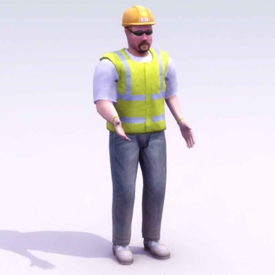 Construction Workman Work 3d Max
