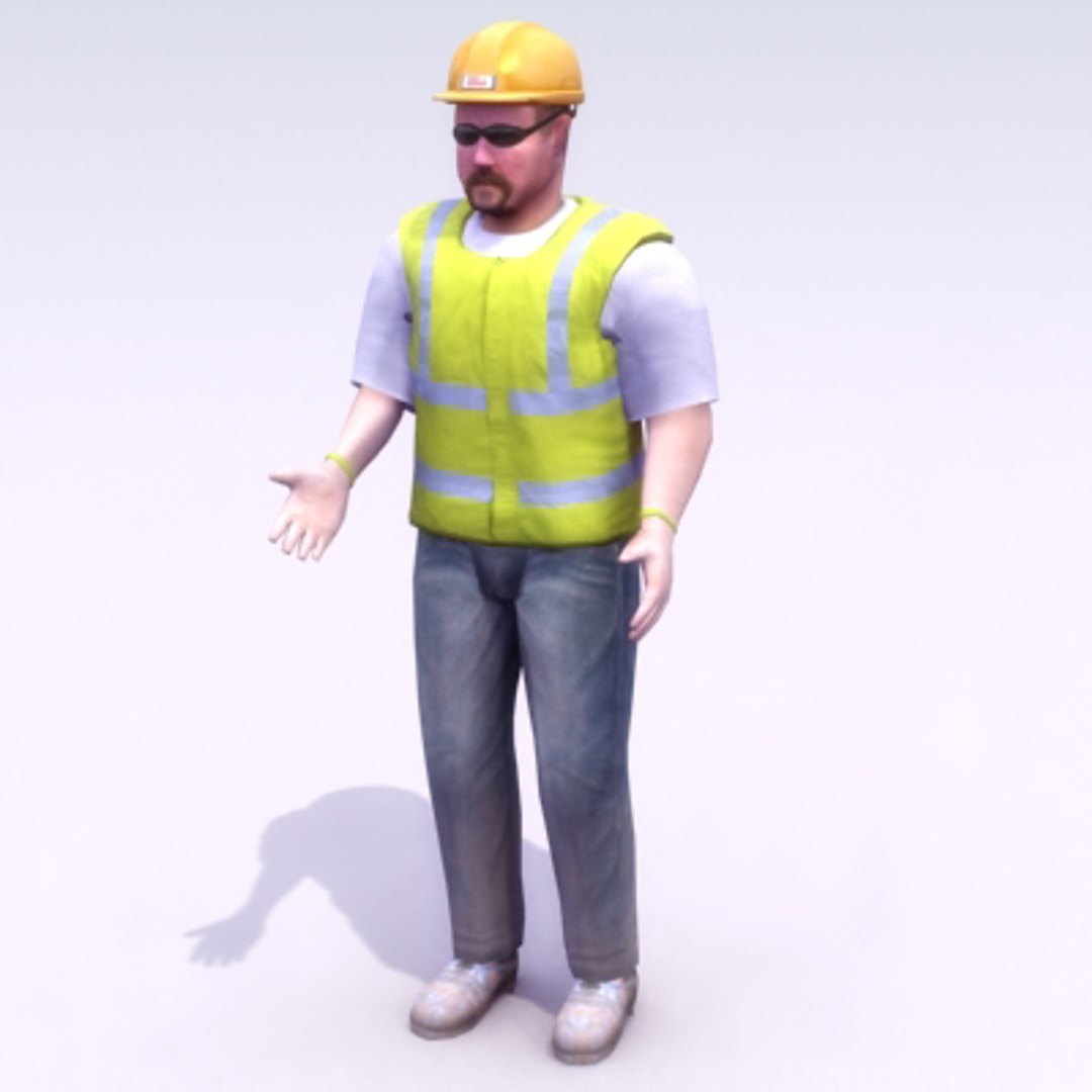 Construction Workman Work 3d Max