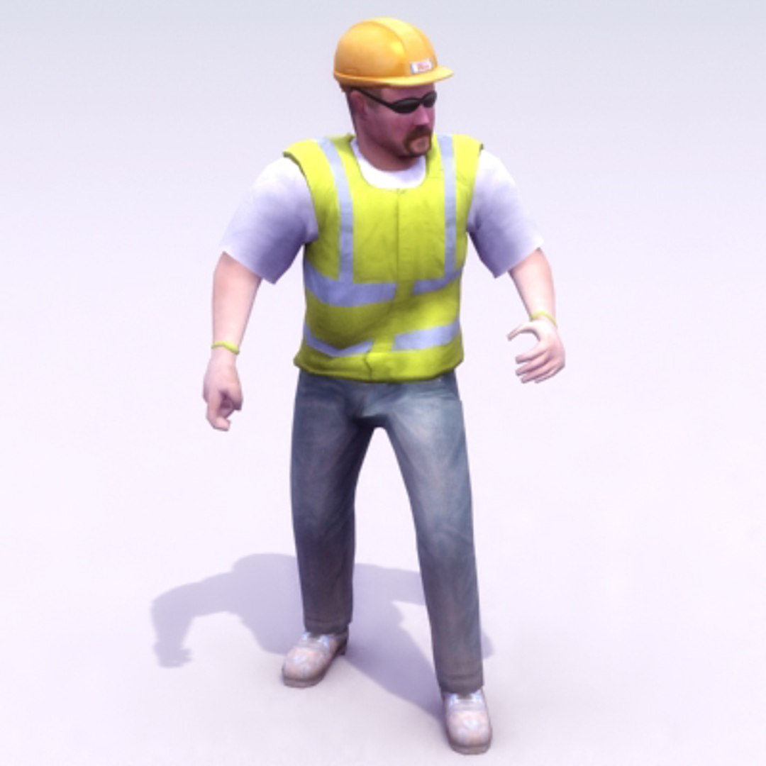 Construction Workman Work 3d Max