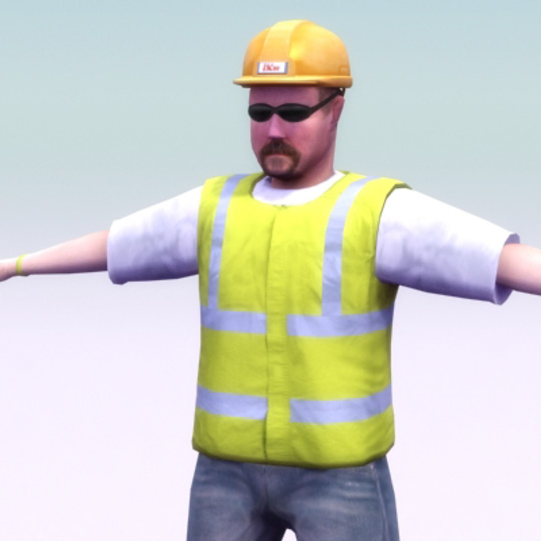 Construction Workman Work 3d Max