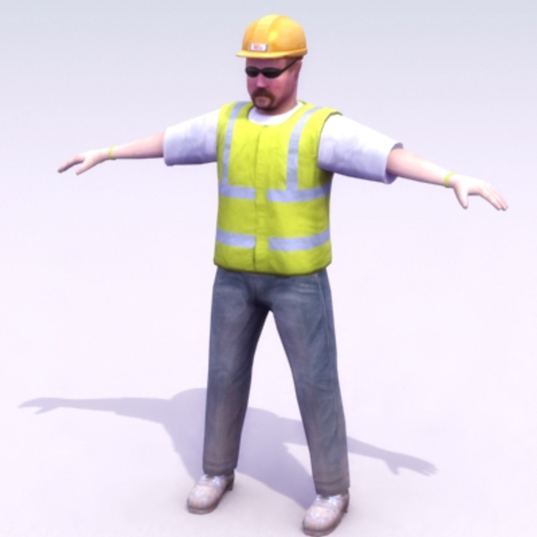 Construction Workman Work 3d Max