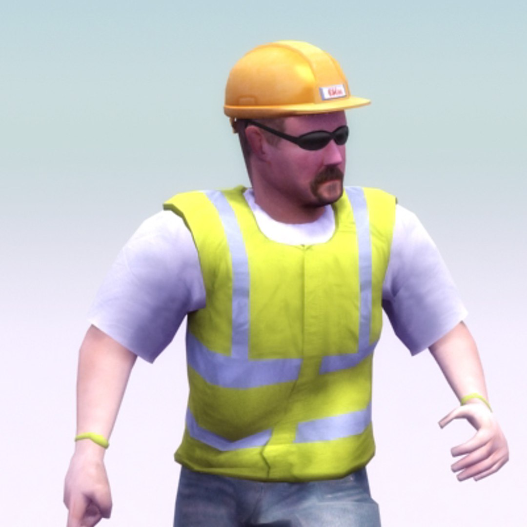 Construction Workman Work 3d Max