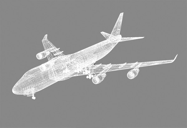 747-400 airliner air 747 jumbo 3d model