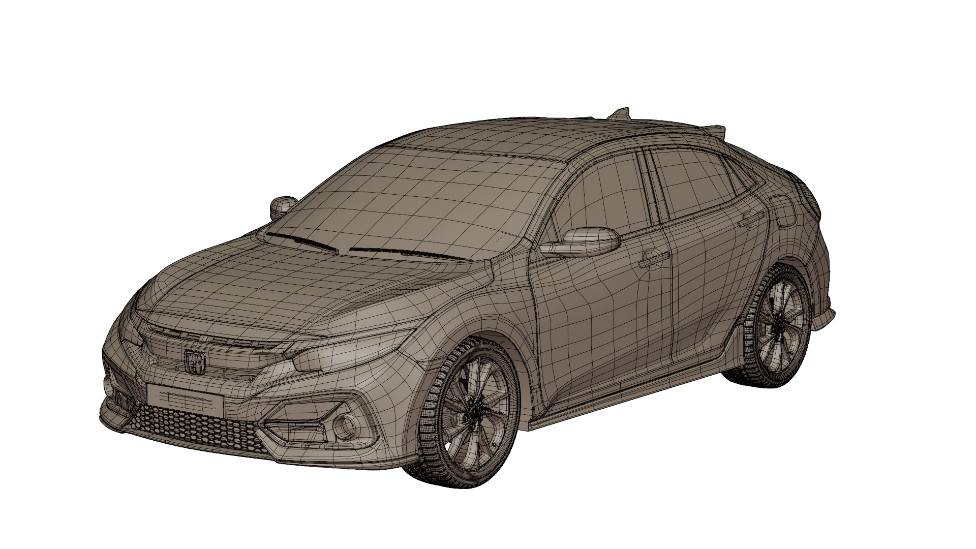 Honda Civic 2018 Hatchback Model - TurboSquid 1927698