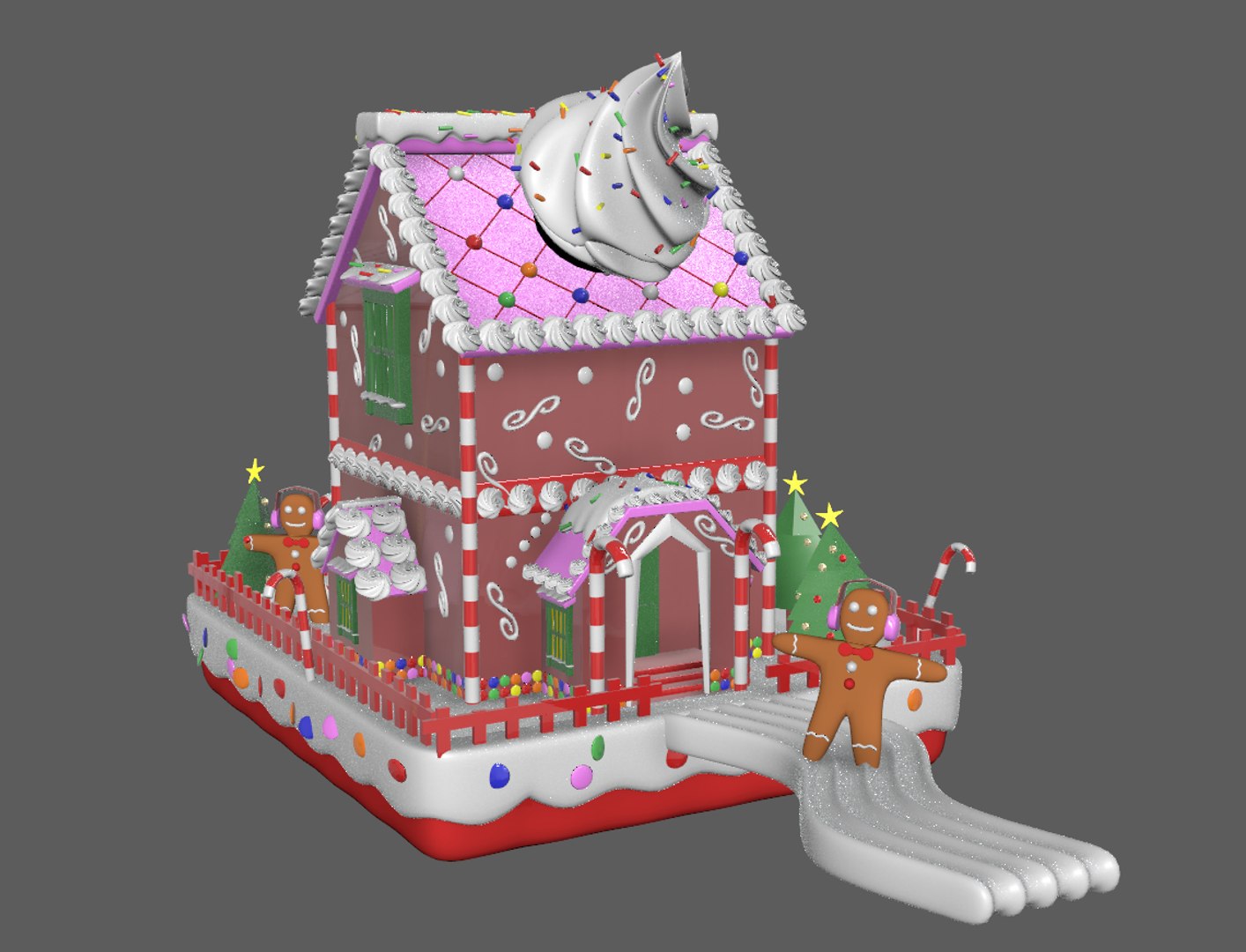 3D Model Stylized Christmas House Made Of Sweet 3D Model - TurboSquid ...