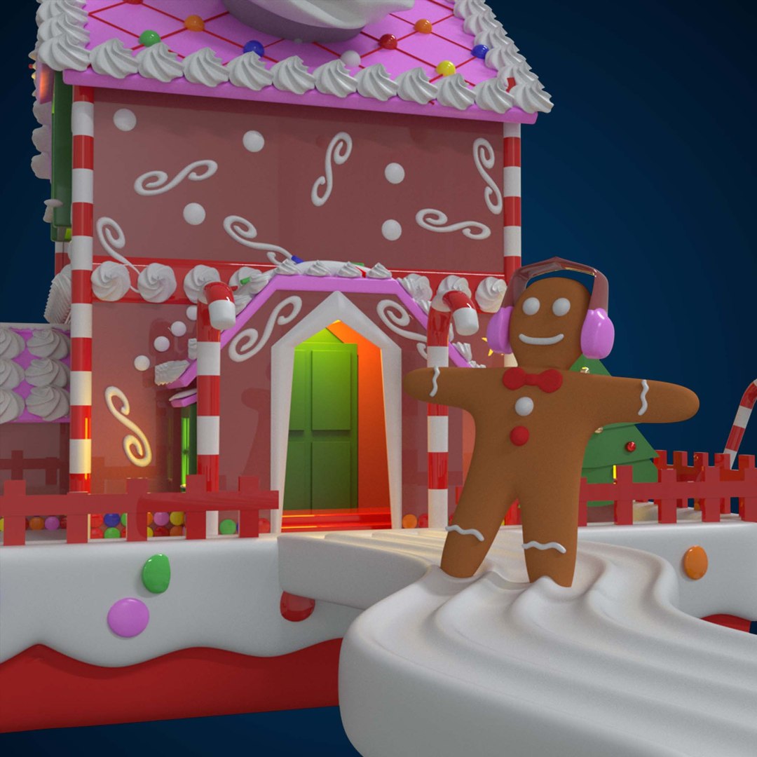 3D Model Stylized Christmas House Made Of Sweet 3D Model - TurboSquid ...