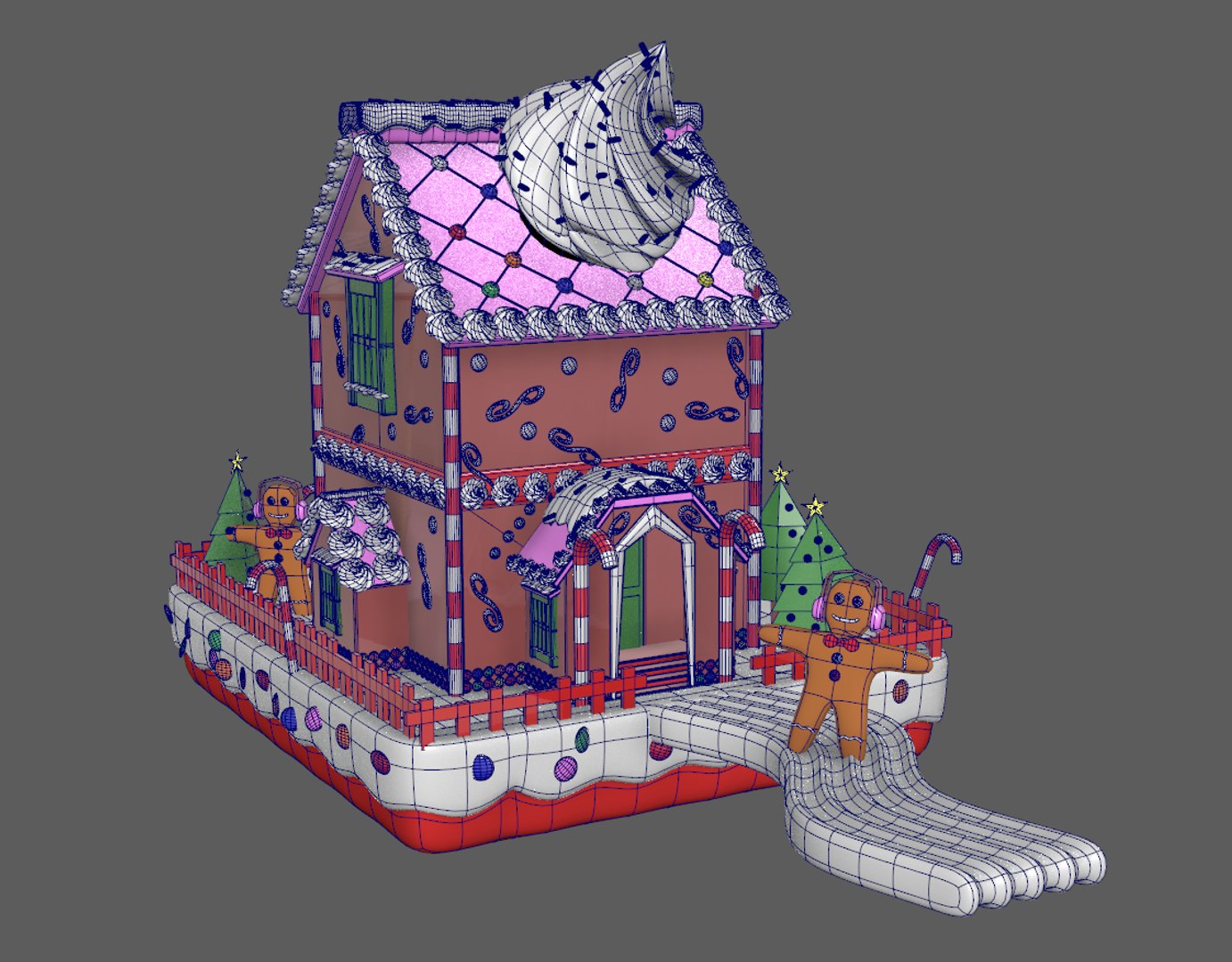 3D Model Stylized Christmas House Made Of Sweet 3D Model - TurboSquid ...