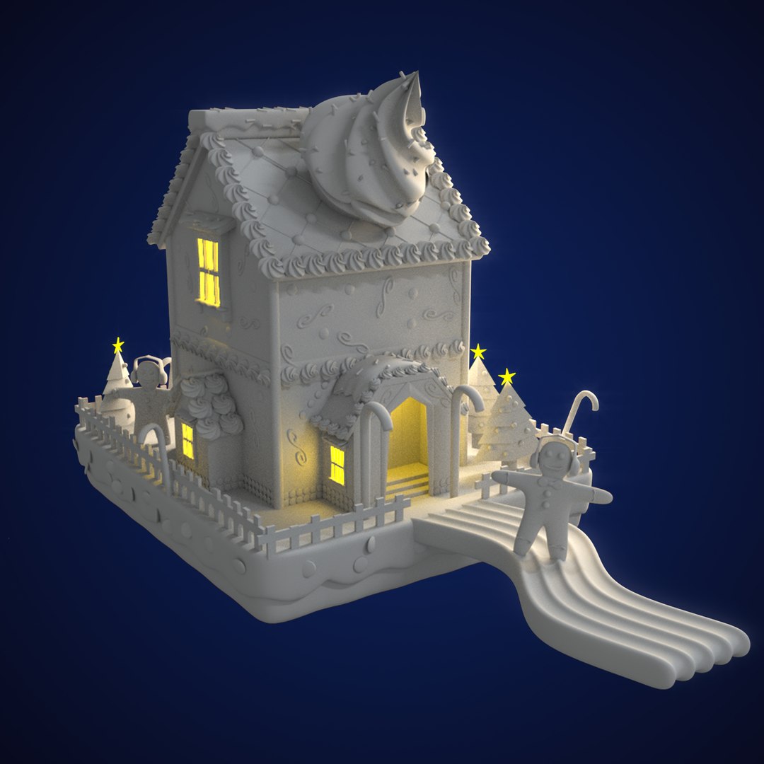 3D Model Stylized Christmas House Made Of Sweet 3D Model - TurboSquid ...