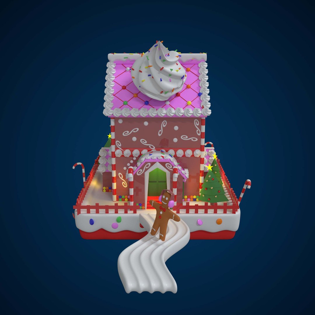3D Model Stylized Christmas House Made Of Sweet 3D Model - TurboSquid ...