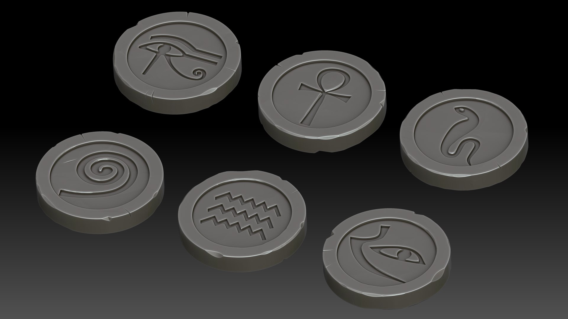 Stylized Coins Egypt 3D Model - TurboSquid 2344422