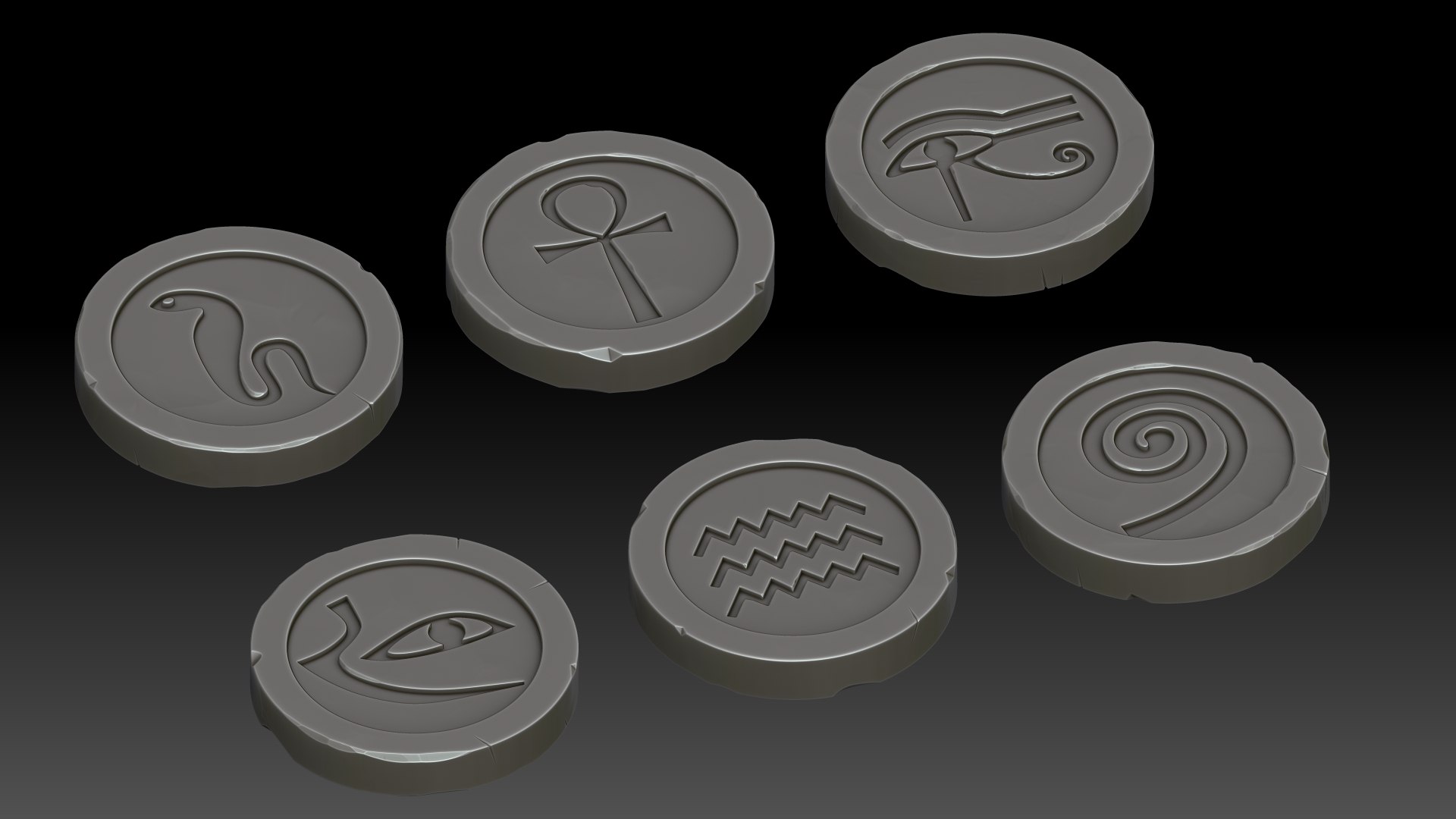 Stylized Coins Egypt 3D Model - TurboSquid 2344422
