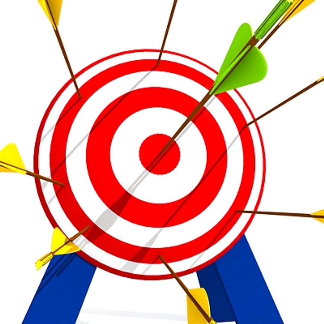 3d Model Bullseye Arrows