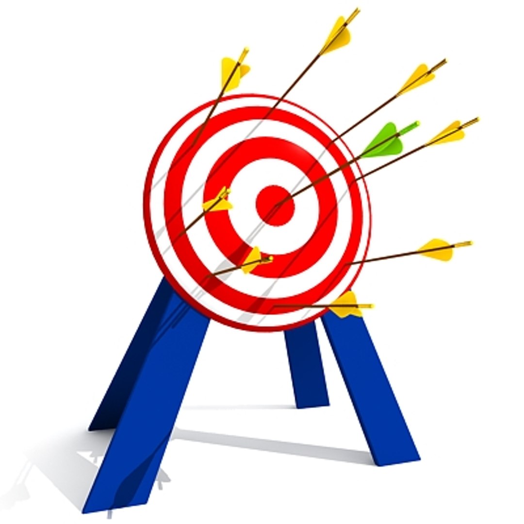 3d Model Bullseye Arrows