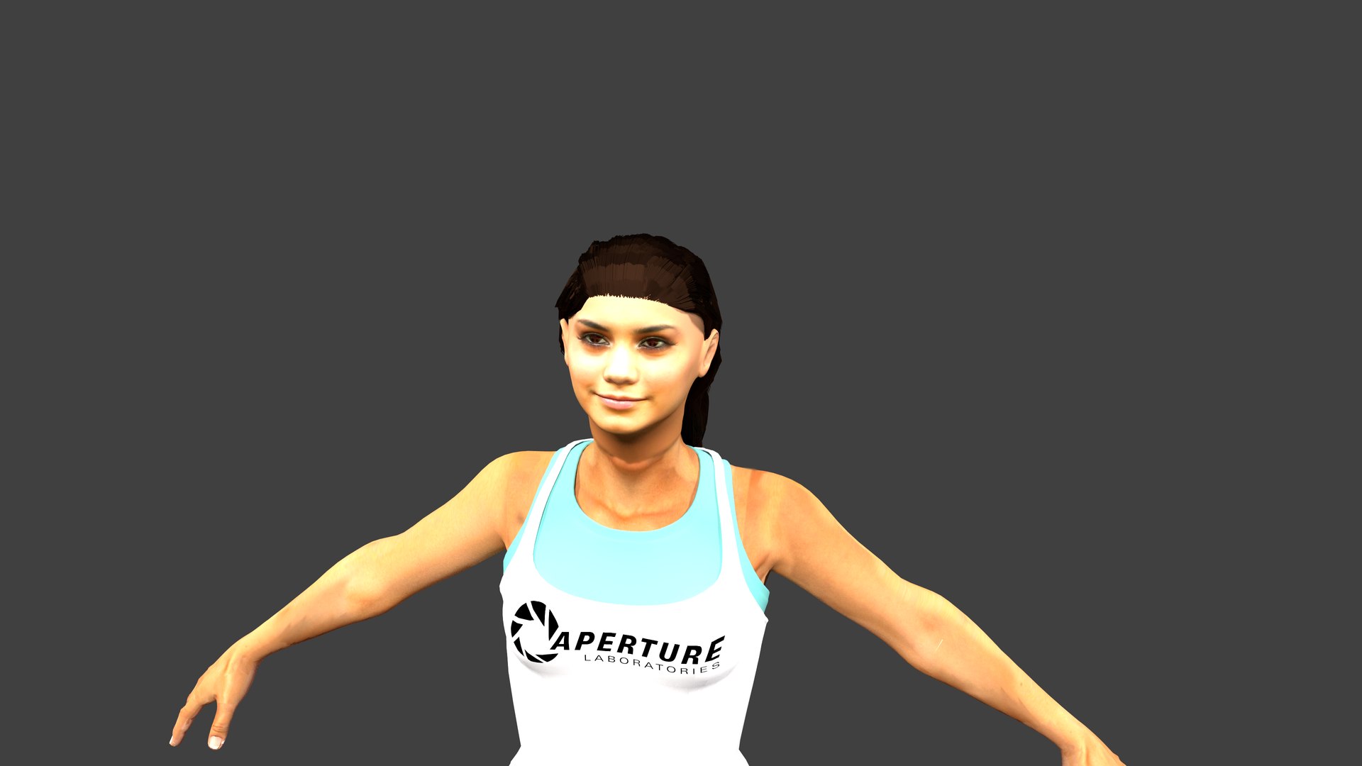 Chell Rigged 3d Model