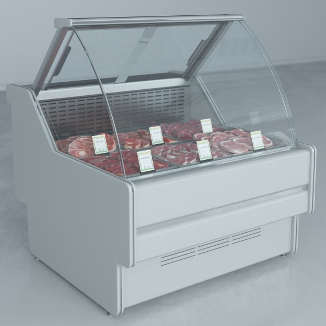3d Custom Refrigerated Showcase Meat Model