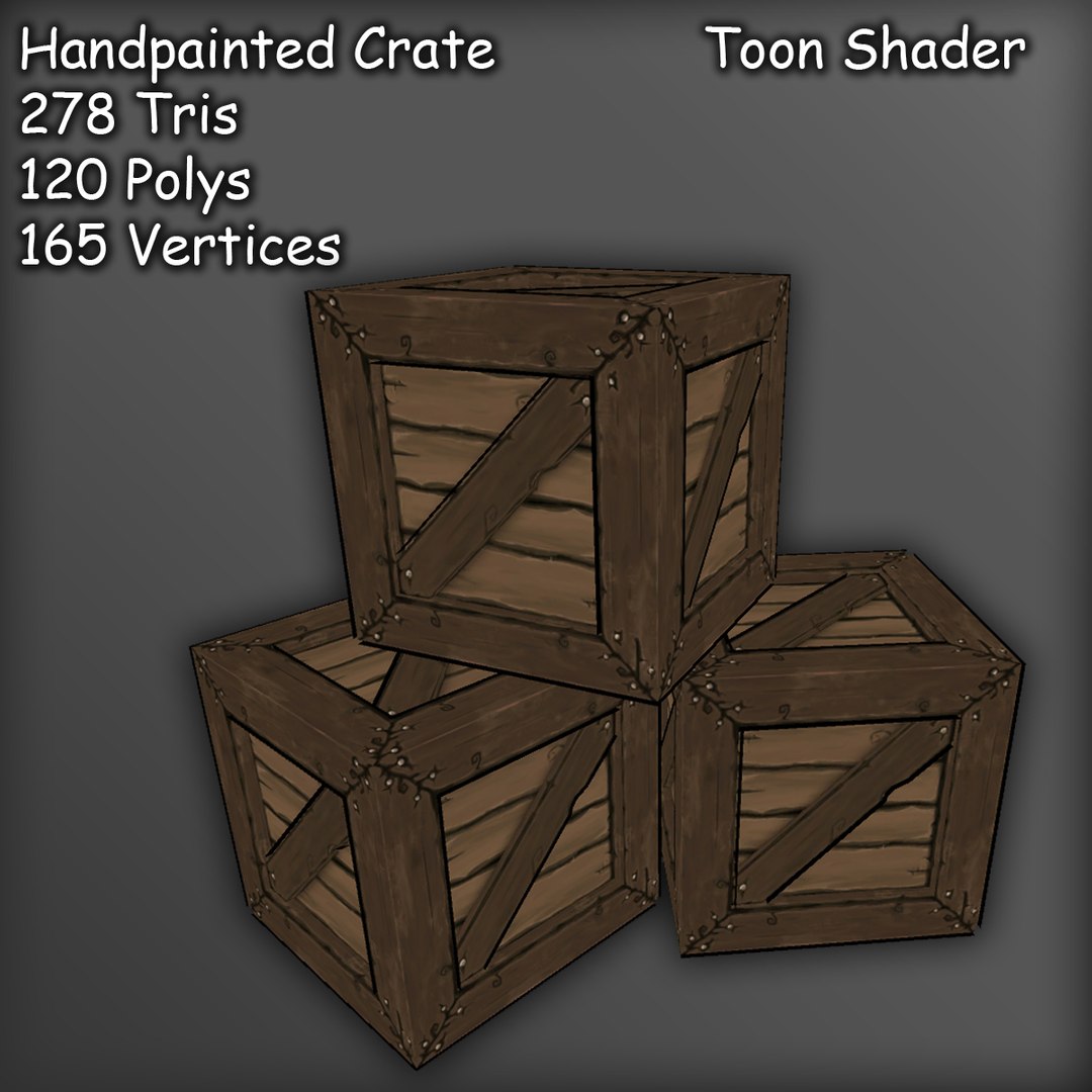 3d 3ds handpainted crate box