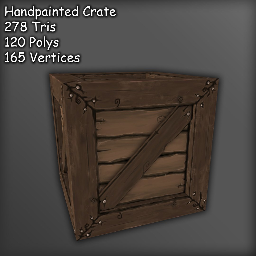 3d 3ds handpainted crate box