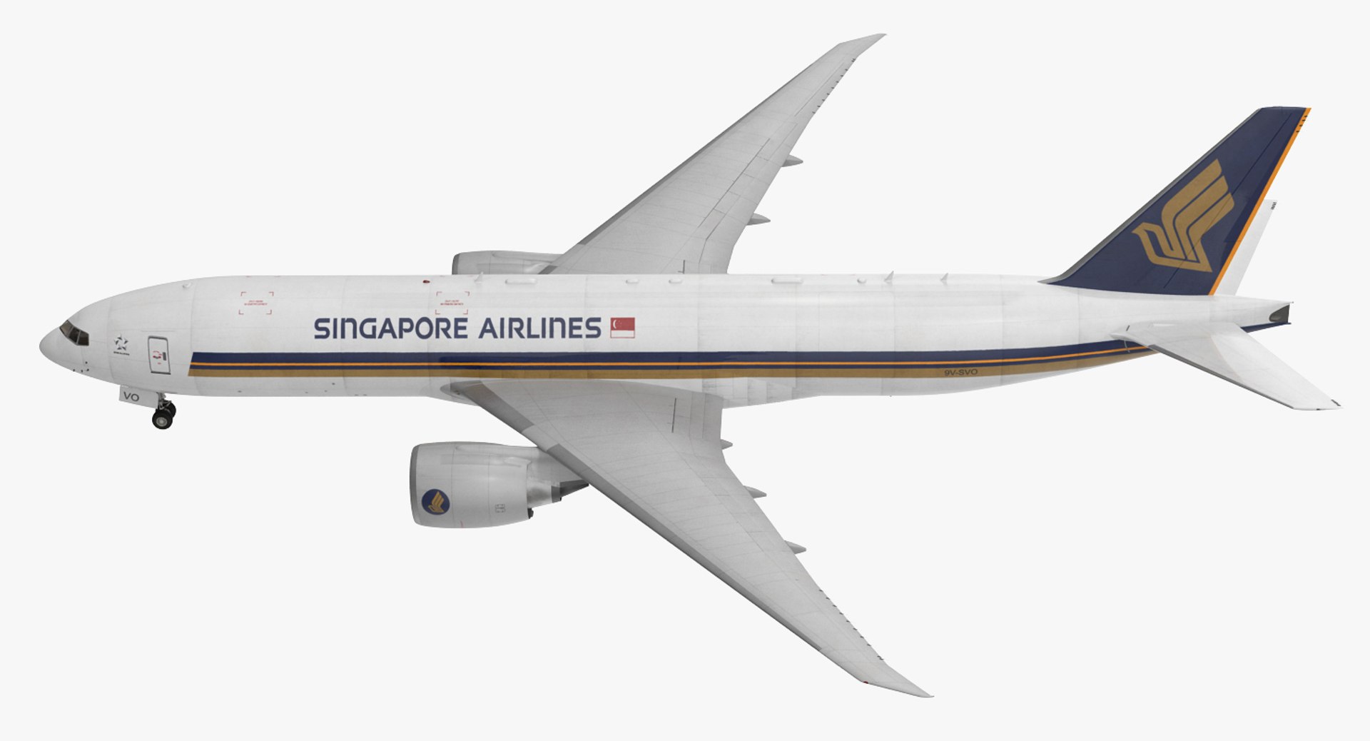boeing 777 freighter singapore 3d model