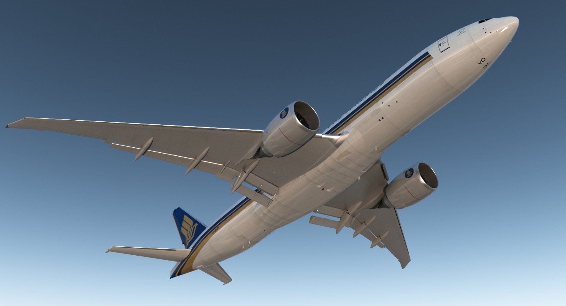 boeing 777 freighter singapore 3d model