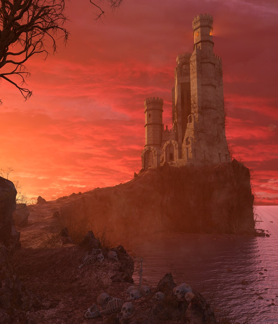 3D Fantasy Destroy Castle model - TurboSquid 1856628