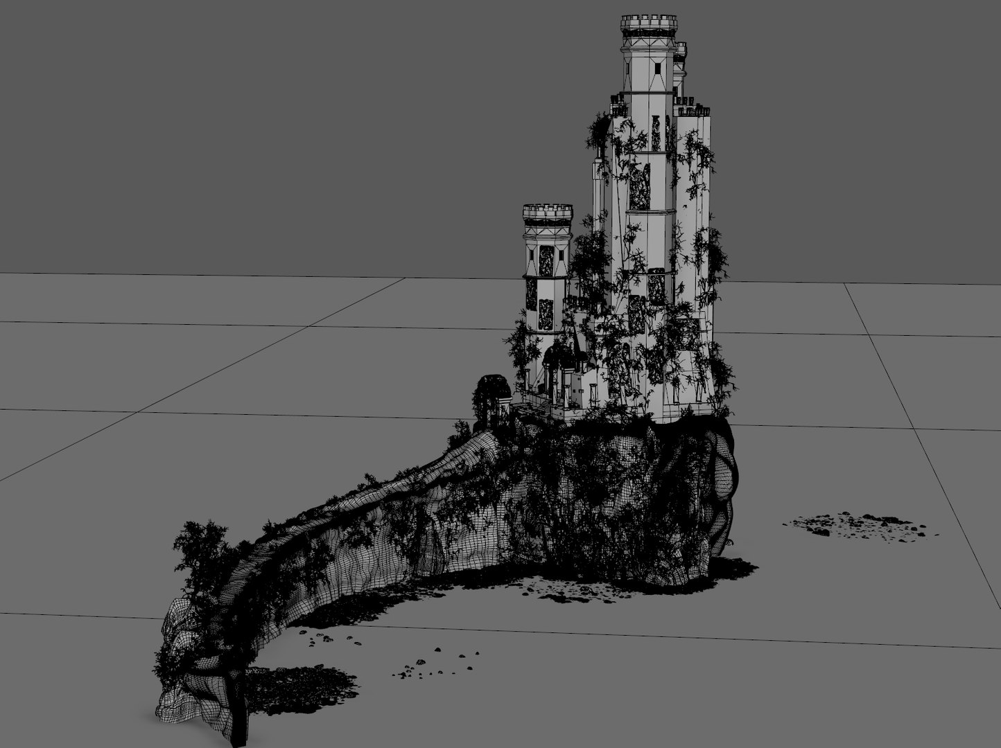 3D Fantasy Destroy Castle Model - TurboSquid 1856628