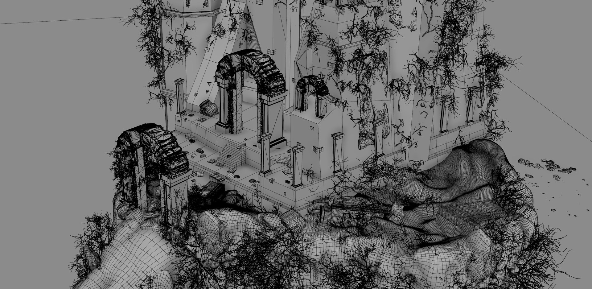 3D Fantasy Destroy Castle Model - TurboSquid 1856628