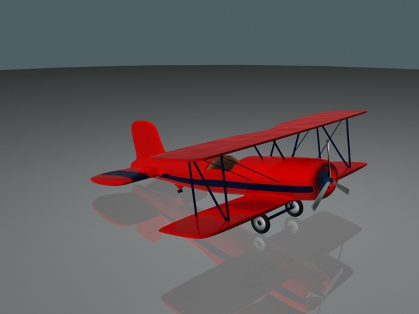 3d biplane plane model