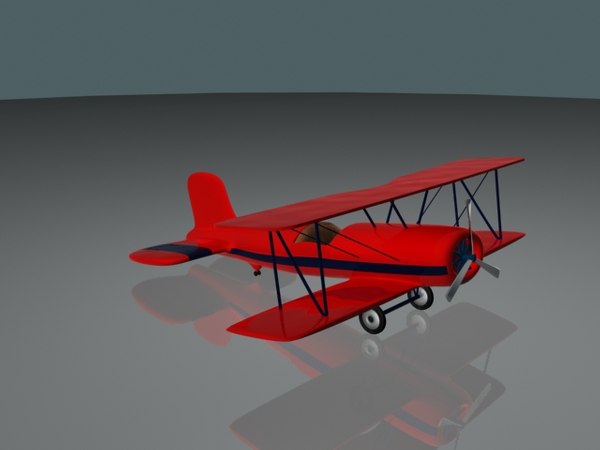 3d biplane plane model