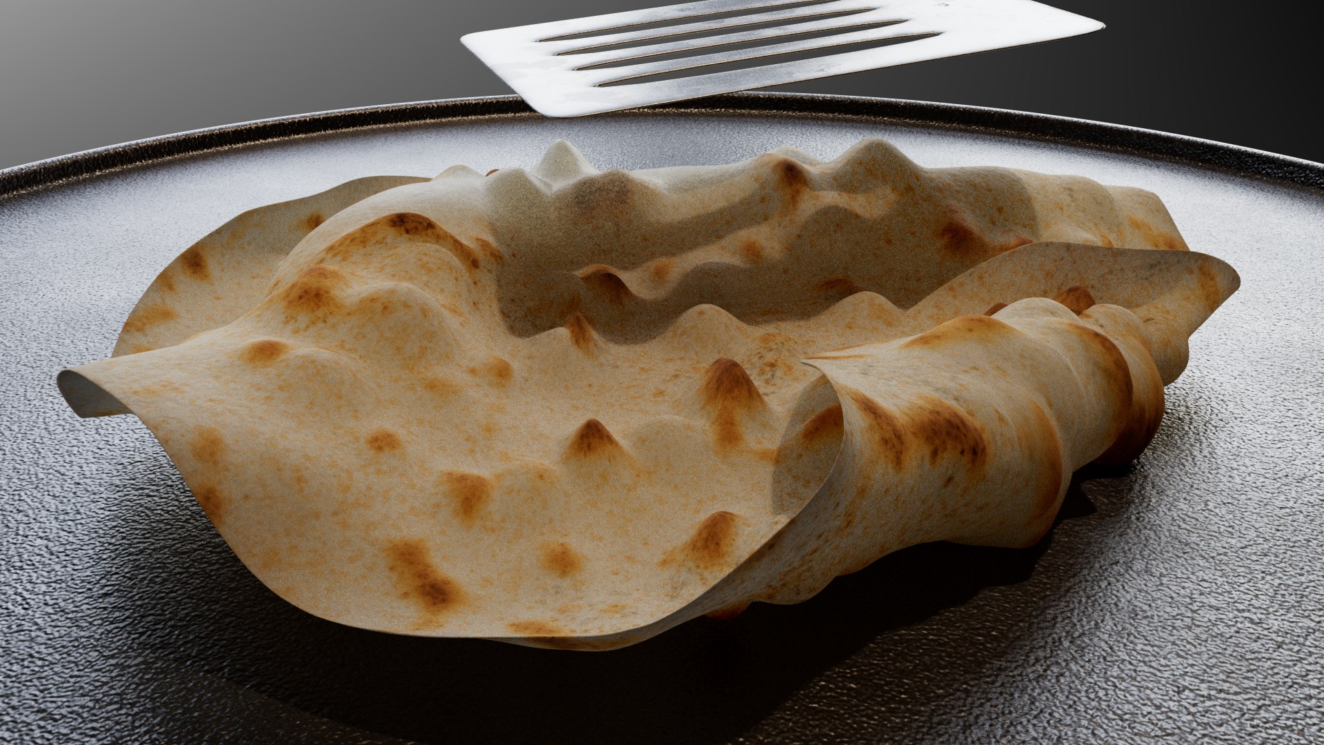 Photorealistic Tortilla Pan Spatula 3D Model - TurboSquid 1629949