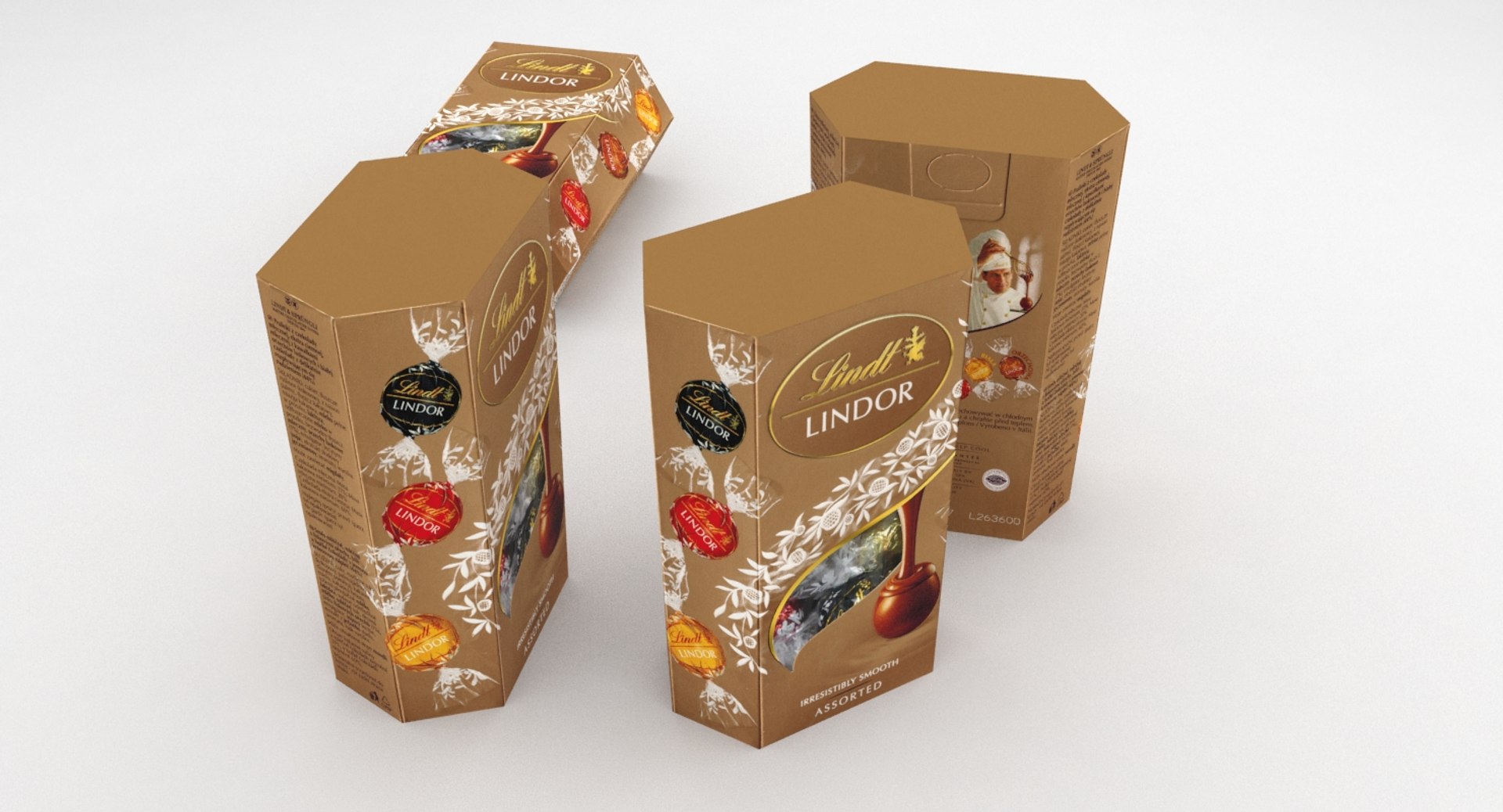 Lindt lindor cornet boxes 3D model - TurboSquid 1156160