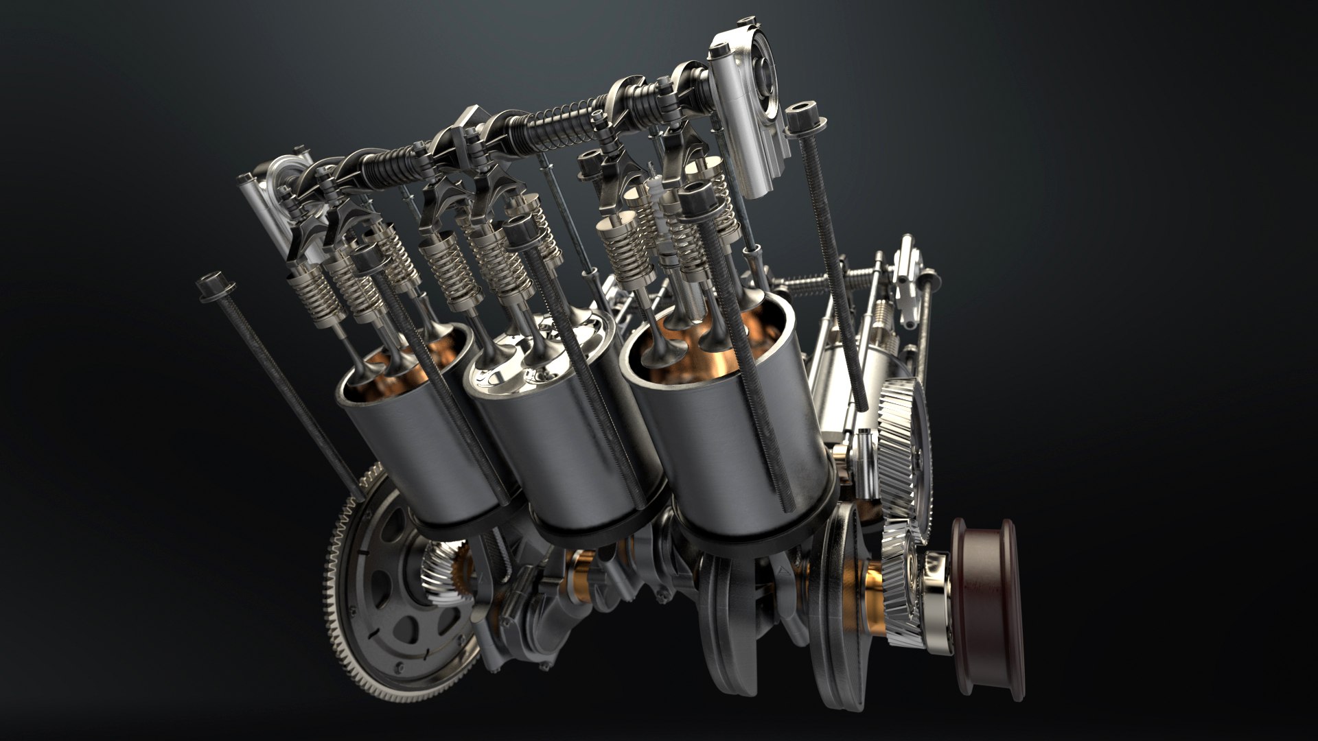 3D V6 Engine Working Animated - TurboSquid 1756751