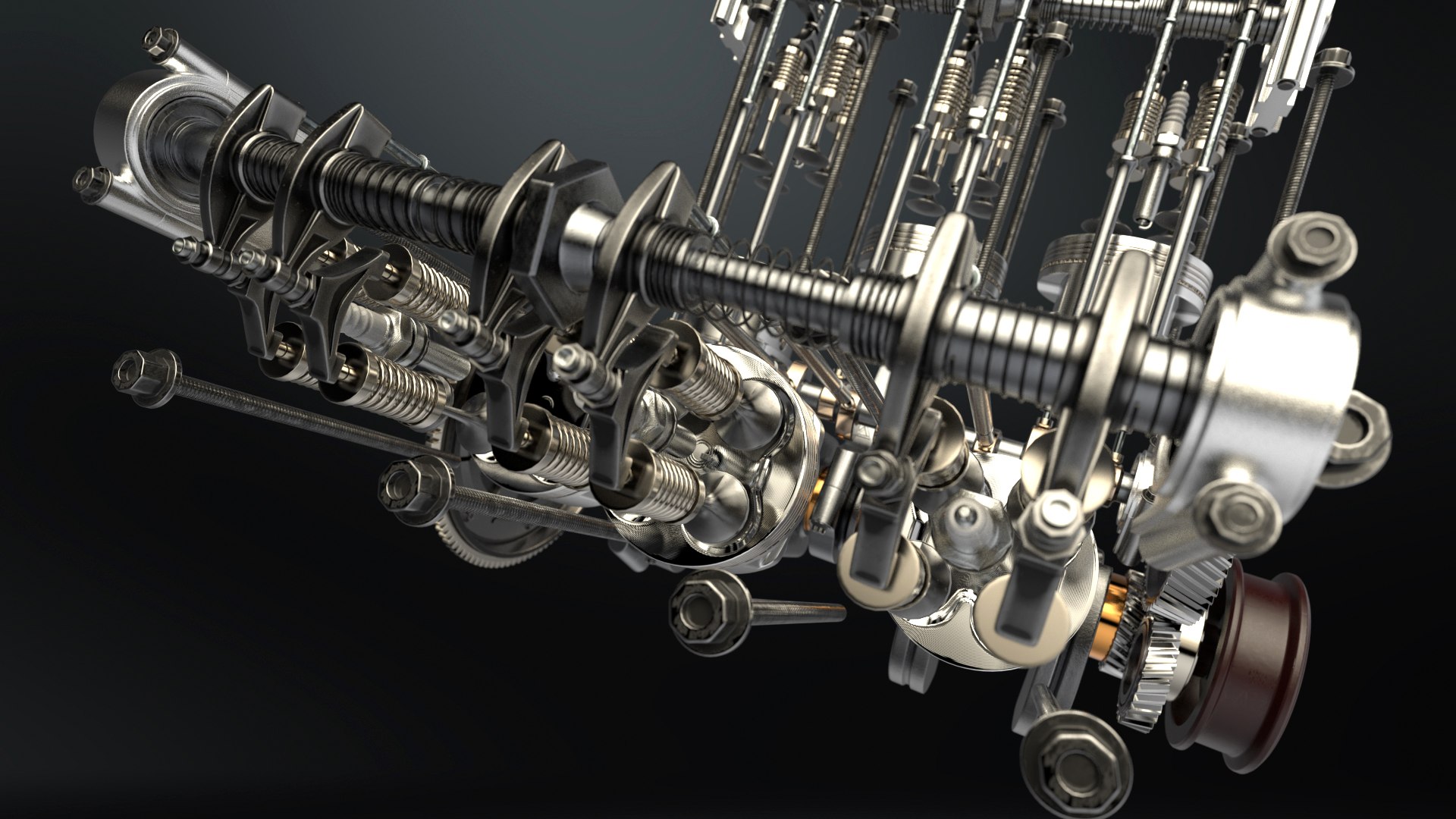 3D V6 Engine Working Animated - TurboSquid 1756751