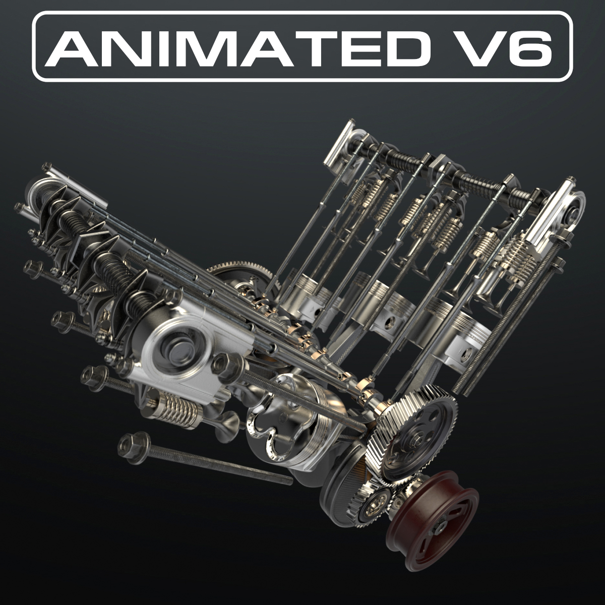 modelo 3d Motor V6 en funcionamiento animado - TurboSquid 1756751